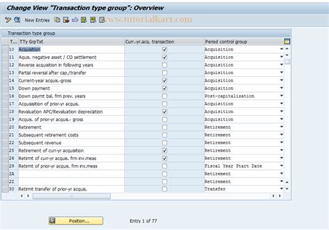 OAVJ SAP Tcode C AM View Maintenance Transaction Type Group