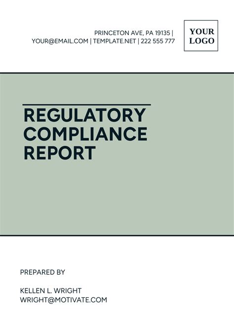 Free Regulatory Compliance Report Template To Edit Online