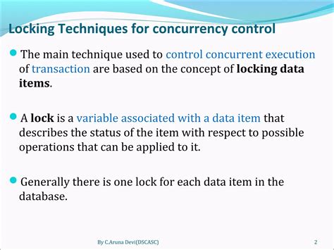 Dbms Ii Mca Ch10 Concurrency Control 2013 Ppt