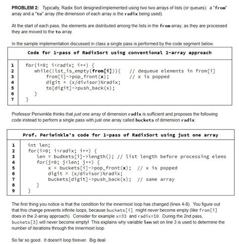 solved problem 2 typically radix sort designed implemented