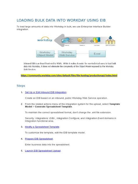 Loading Bulk Data Into Workday Using Eib Steps Pdf File Transfer Protocol Spreadsheet