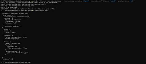 Dab Cli Cli And Engine Should Not Support The Database Type Cosmos Instead It Should Support