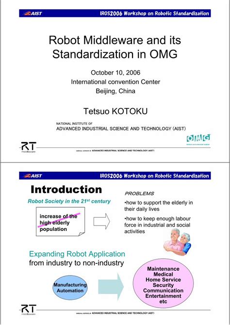 pdf robot middleware and its standardization in omg researchgate