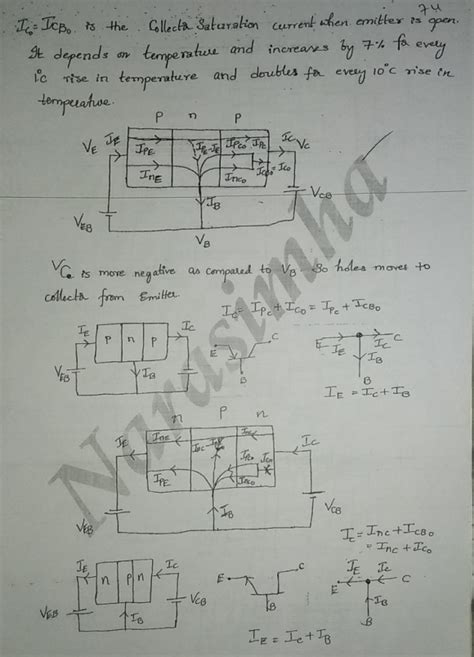 Summary Formula For Bjt Transistor For Npn And Pnp With Circuit