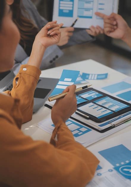 Premium Photo Close Up Ux Developer And Ui Designer Use Augmented Reality Brainstorming About