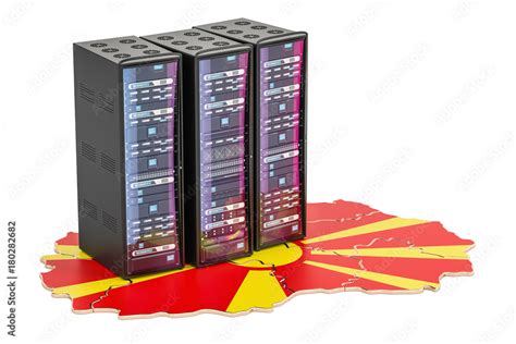 Data Center Server Racks In Macedonia Concept 3d Rendering Stock Illustration Adobe Stock