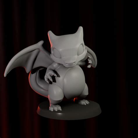 🐉 Chibi Charizard Pokemon Kawaii・free Obj File For 3d Printing・cults