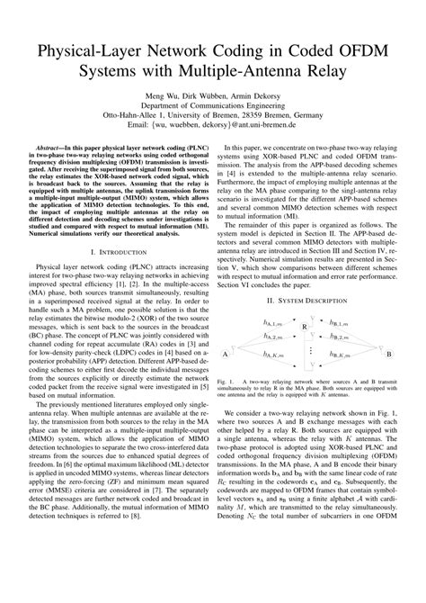 pdf physical layer network coding in coded ofdm systems with multiple