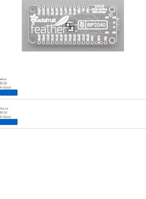 Introducing Adafruit Feather Rp2040 By Adafruit Industries Llc Datasheet Digikey