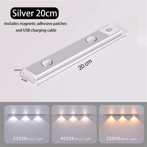3 Colors Motion Sensor Light For Bedroom Magnetic Usb Rechargeable Lights Wirless Led Light