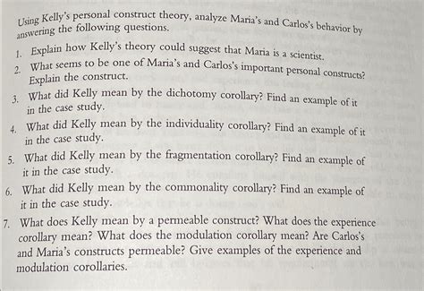 Solved Using Kellys Personal Construct Theory Analyze