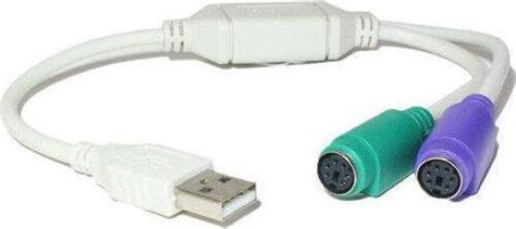 USB To 2x PS 2 Dual Keyboard Mouse Adapter Cable PS2 6 Pin Mini Din PC Lead Price