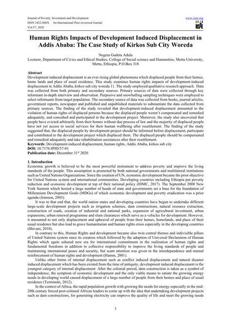 (PDF) Human Rights Impacts of Development Induced Displacement in Addis ...