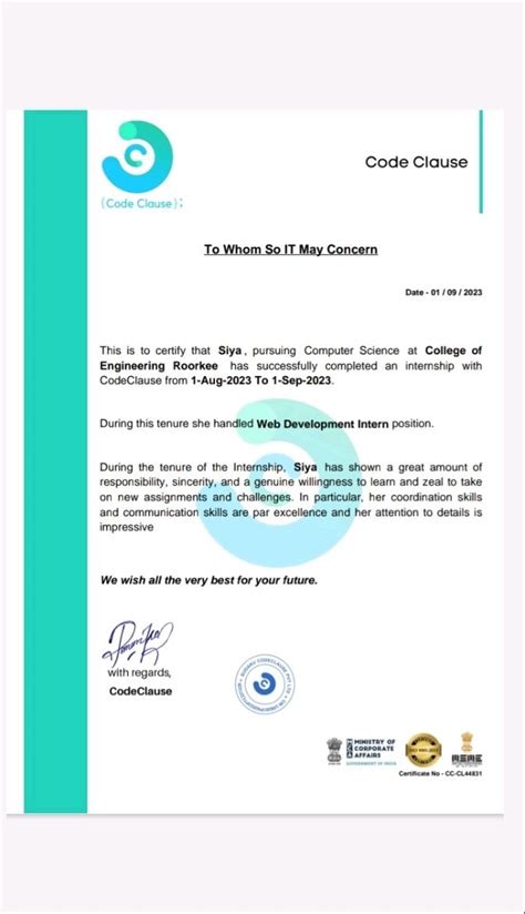 siya on linkedin webdevelopmentinternship codeclause