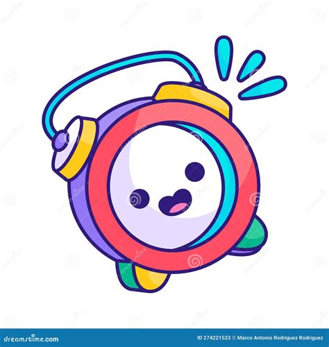Vector Cartoon Cute Clock School Kawaii Illustration 274221523