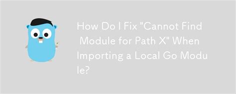 How Do I Fix Cannot Find Module For Path X When Importing A Local Go Module Golang Phpcn