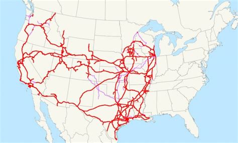 U S Class I Freight Railroad Networks Truck Rail Import Export