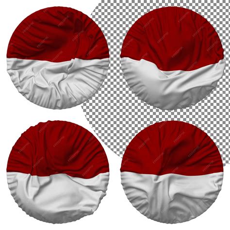 Premium Psd Monaco Flag Round Shape Isolated Different Waving Style
