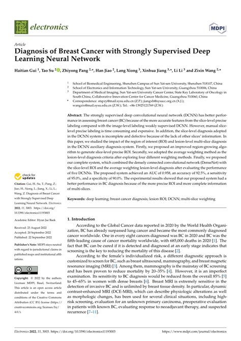 Pdf Diagnosis Of Breast Cancer With Strongly Supervised Deep Learning Neural Network