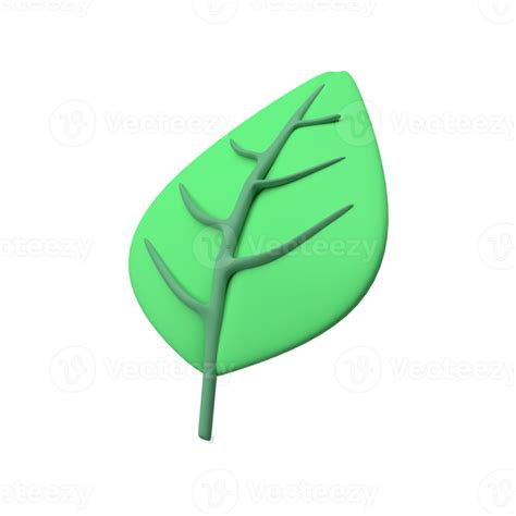 D Leaf Rendered Object Illustration PNG
