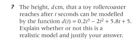 solved the height d cm that a toy rollercoaster reaches