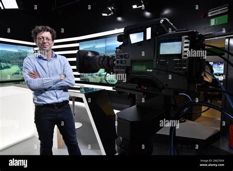 Tv Lux Editor In Chief Christophe Thiry Poses For The Photographer At Tv Lux Belgian Regional