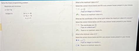 solved solve the inear progamming problem maximize and