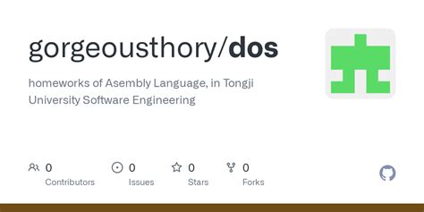 Github Gorgeousthorydos Homeworks Of Asembly Language In Tongji