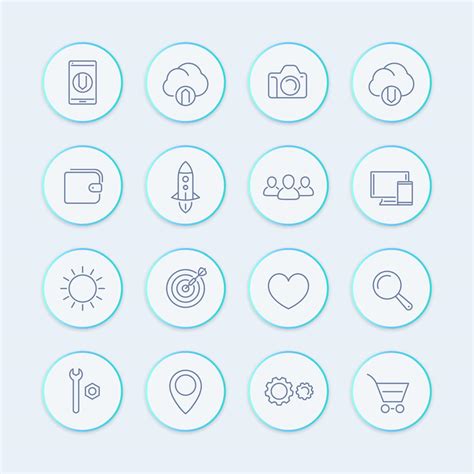 Thin Line Web Icons Basic Interface Line Icons For Websites And Mobile