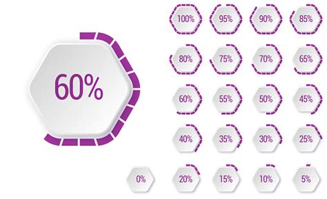 Set Of Percentage Diagrams Indicator Bar From 0 To 100 For Web Design Modern Infographic