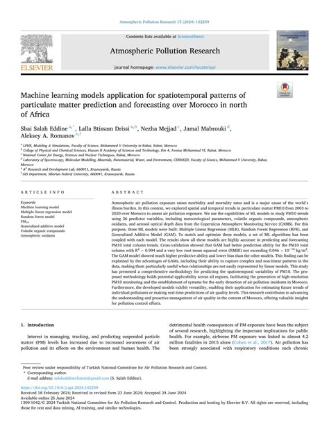 Pdf Machine Learning Models Application For Spatiotemporal Patterns