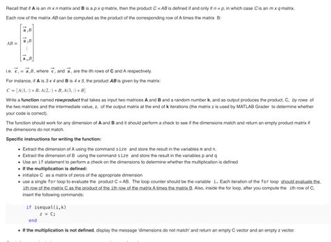 recall that if a is an m×n matrix and b is a p×q