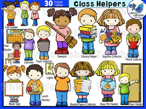 Klaslokaal Helper Clipart Lijn Leider