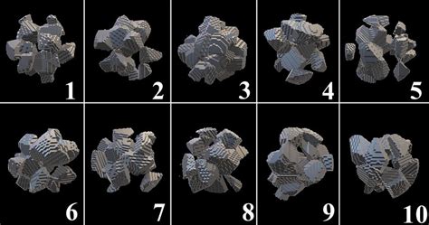 Ten Realisations Of The Agglomerated Debris Particles Download