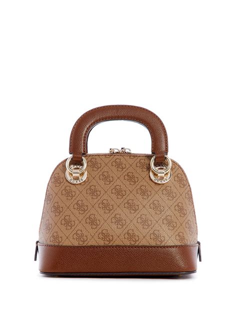 brown cathleen small dome satchel guess