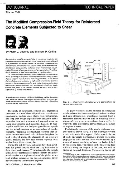 Modified Compression Field Theory For Reinforced Concrete Members