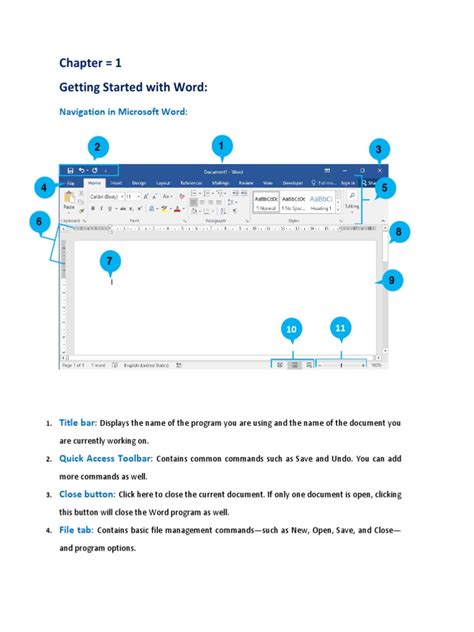 Ms Word Chapter 1 Pdf Microsoft Word Keyboard Shortcut