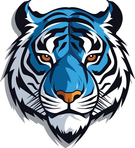 Azul Tigre Cabeza Mascota Diseño 49271235 Vector En Vecteezy