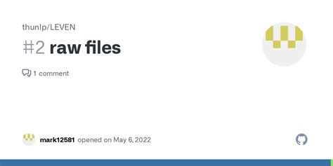 raw files · issue 2 · thunlp leven · github