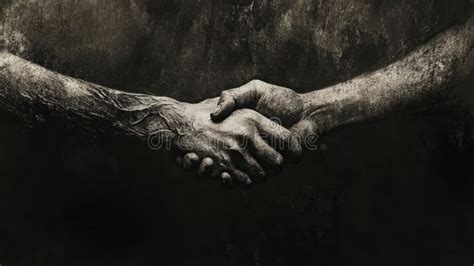 Grunge Style Handshake Symbolizing Connection And Unity In A Dark Artistic Setting Generative