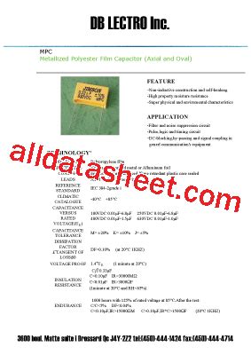 MPC Datasheet PDF DB Lectro Inc