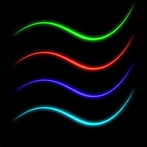 Premium Psd Colorful Curve Neon Light
