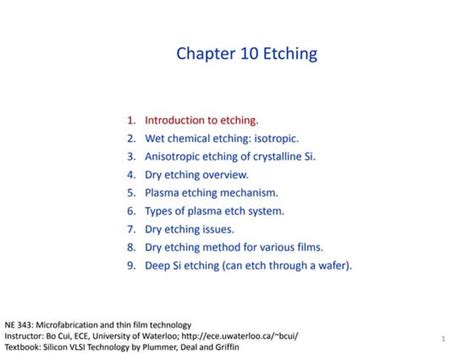 Etching In Vlsi Fabrication Techniques Of Modern Ppt Chemistry Science