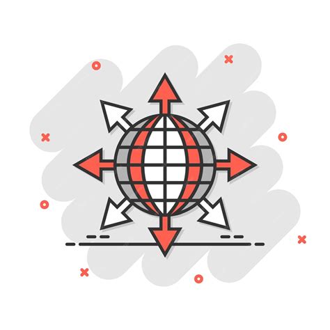 Иконка планеты Земля в стиле комиксов Глобус географический вектор иллюстрации шаржа на белом