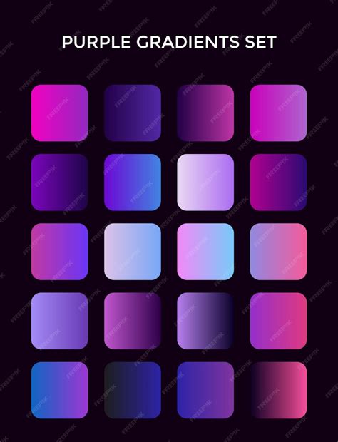 Premium Vector Set Of Purple Gradients