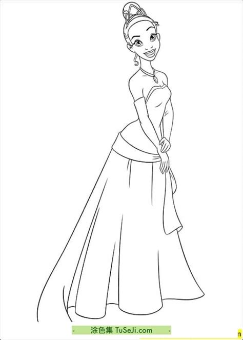 11张《公主与青蛙》不一样的公主卡通涂色图片！ 涂色集，涂色画打印大图