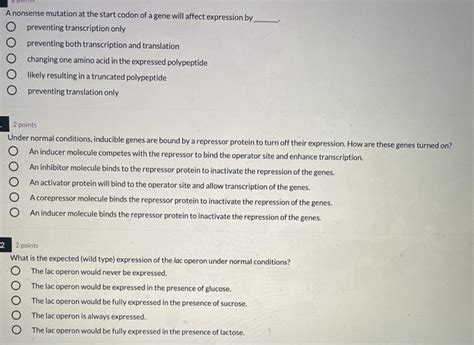 solved a nonsense mutation at the start codon of a gene will