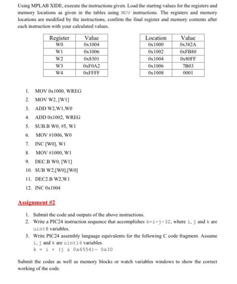 Using Mplab Xide Execute The Instructions Given