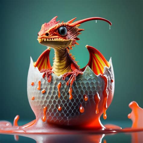 Premium Ai Image Ultra Realistic Style A Hatchling Red Dragon