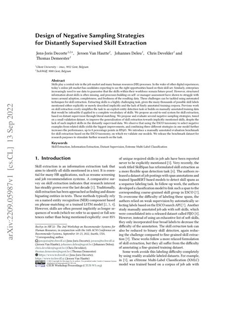 Design Of Negative Sampling Strategies For Distantly Supervised Skill Extraction Deepai